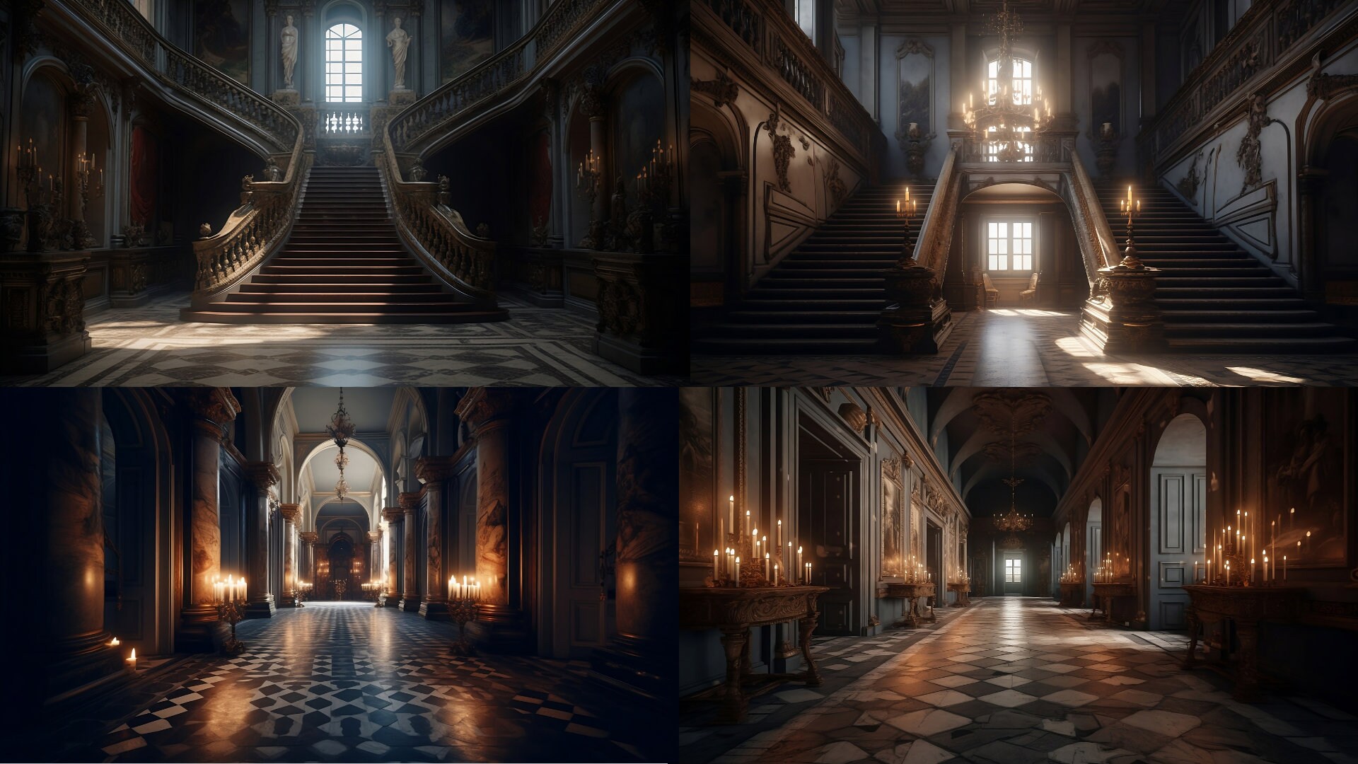 10 Digital Backdrops Baroque Castle Interior, Dark Castle, Dark Fantasy ...
