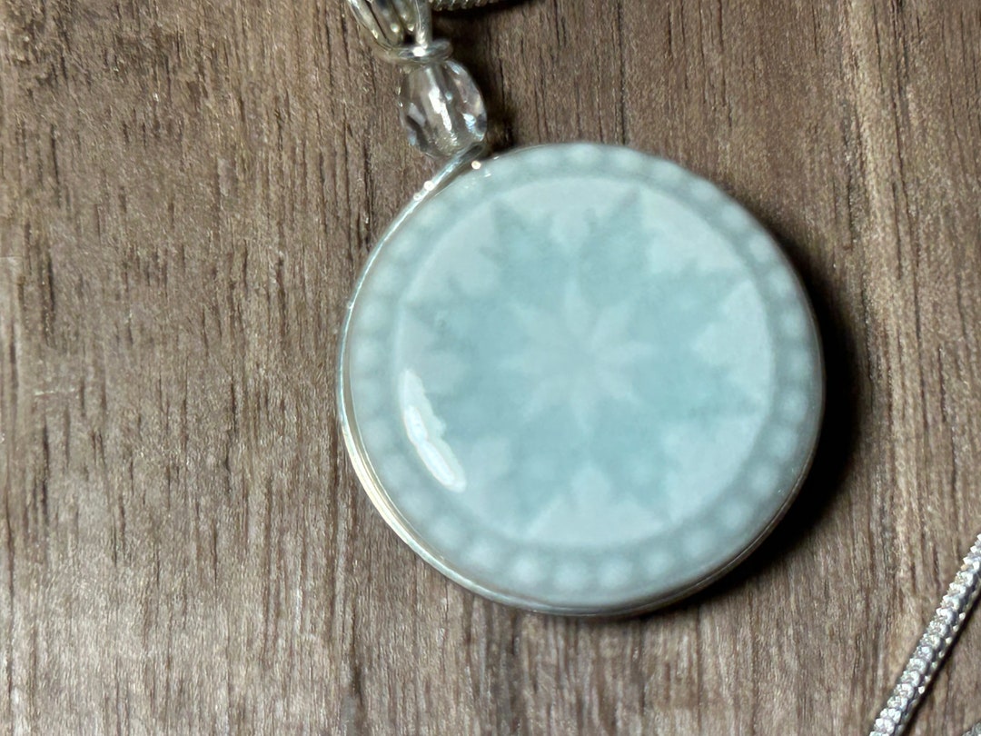Porcelain Pendant-button Jewelry-button Necklace-double Sided Bead ...