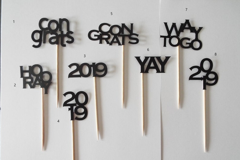 Graduation toppers cupcake toppers hooray toppers way to go | Etsy