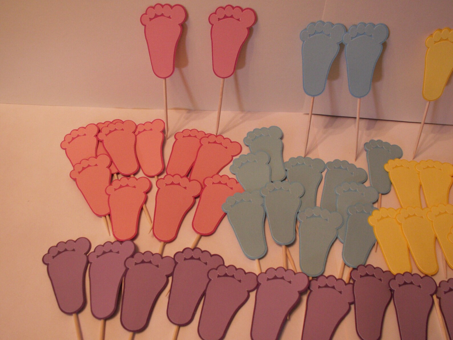 Baby Shower Cupcake Toppers, Cupcake Toppers, Feet Cupcake Toppers ...