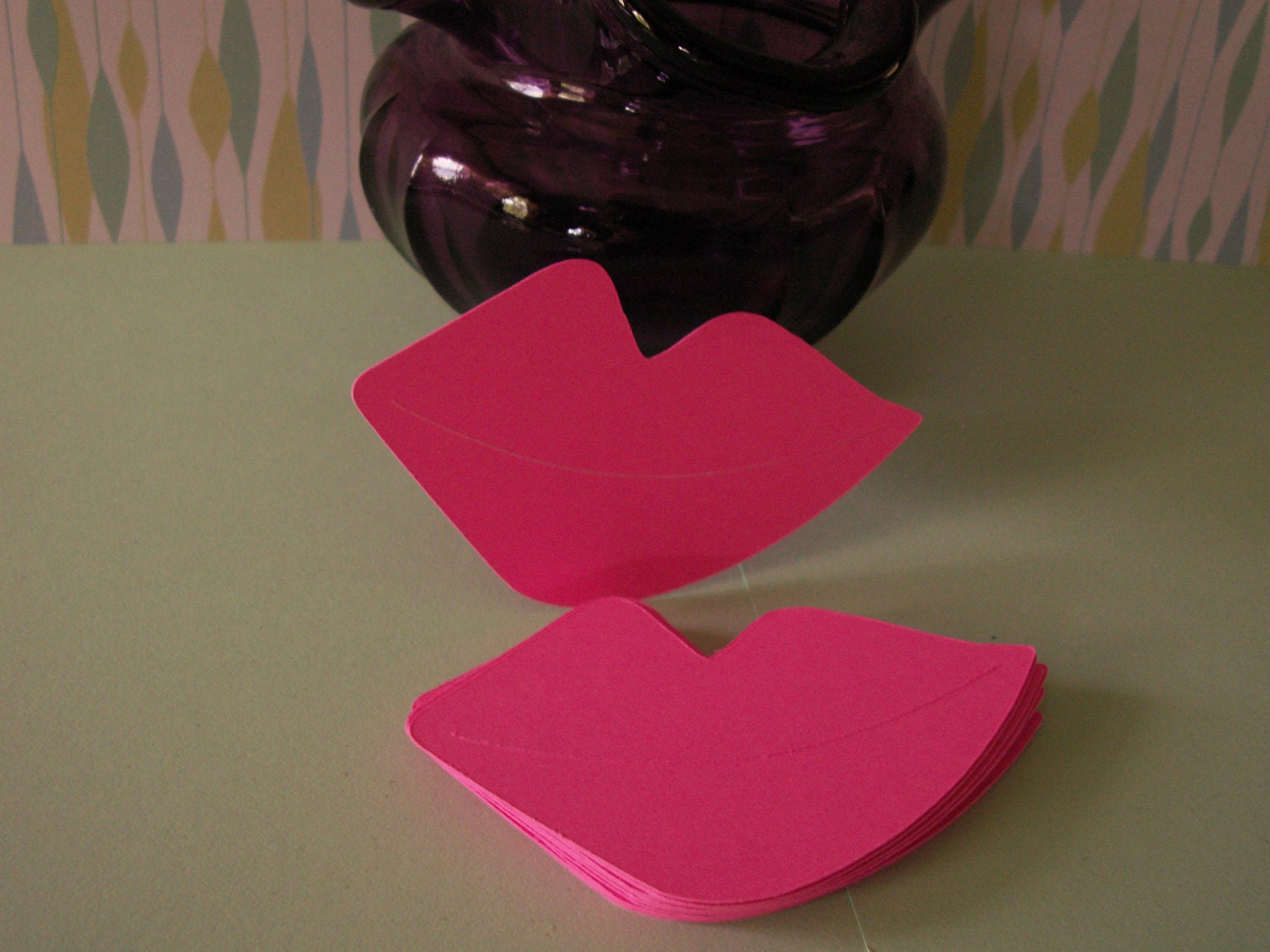 2 Inch Pink Paper Lips - Etsy