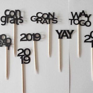 Graduation toppers cupcake toppers hooray toppers way to go | Etsy