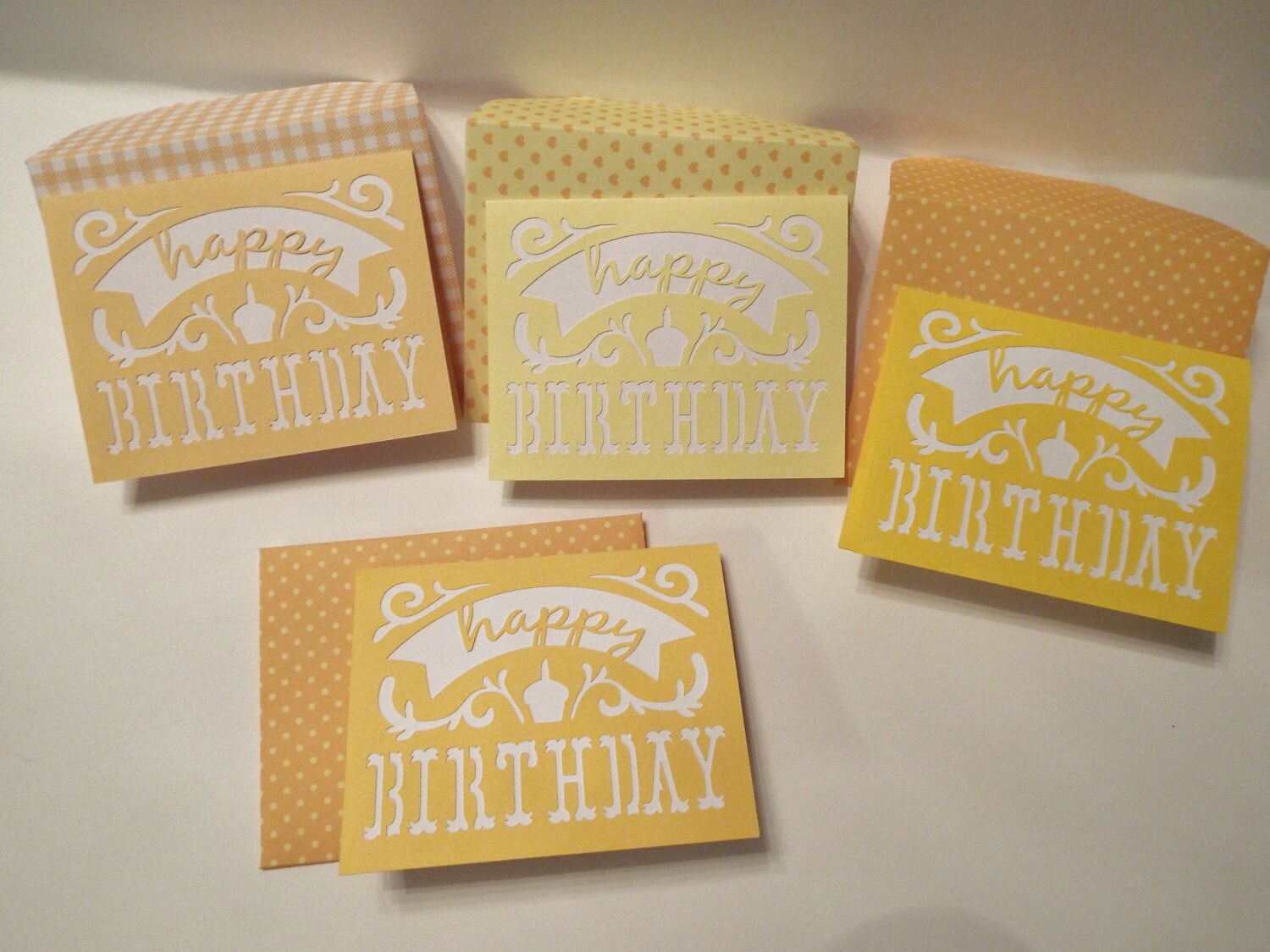 Happy Birthday Card, Birthday Card, Pale Yellow Card, Bright Yellow ...