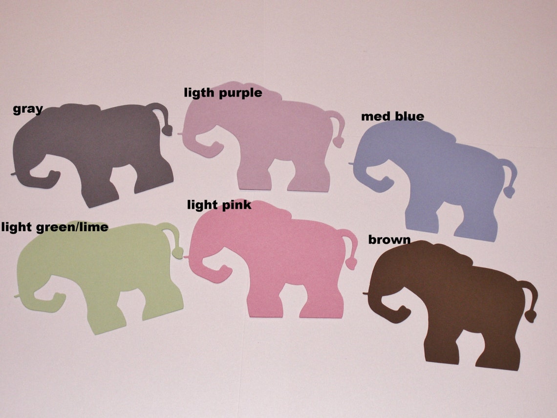 Paper Elephants, Die Cut Elephants, Elephant Die Cuts, Card Stock ...