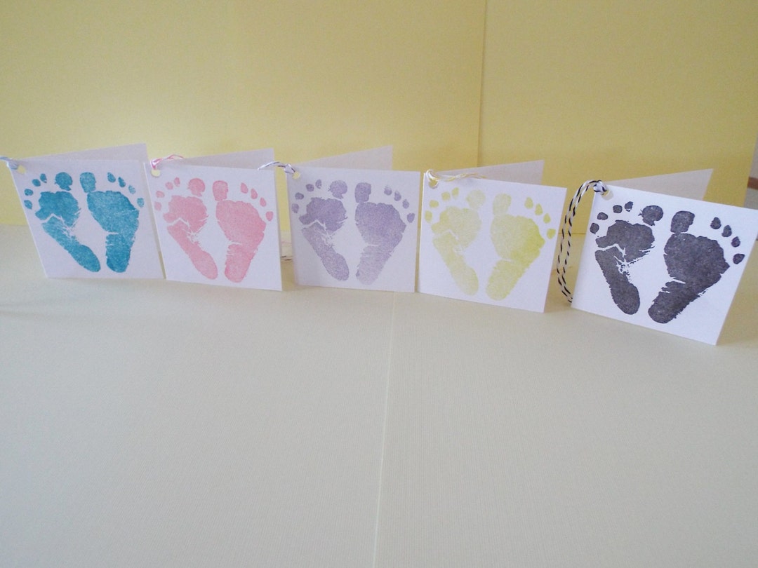 Baby Shower Tags, Gift Tags, Baby Tags, Pink Foot Tags, Blue Foot Tags ...