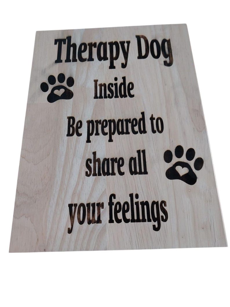 Therapy Dog Handmade Wood Sign - Etsy