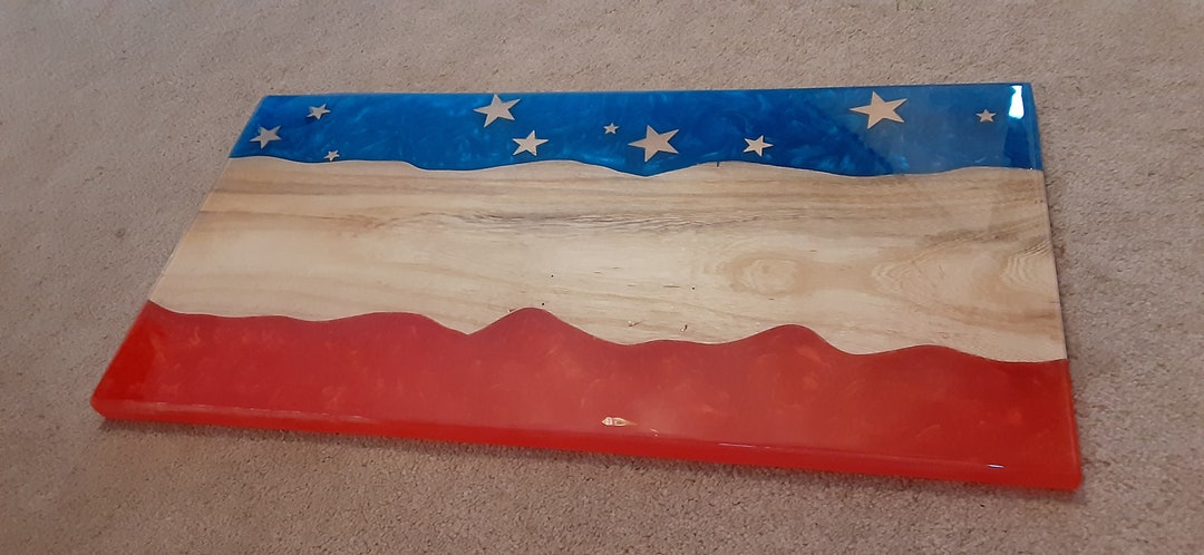 American Flag Colors Epoxy Resin Wall Hanging. 12x24 - Etsy