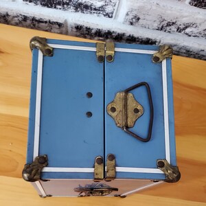 Mid-century Slate Blue Metal Doll Trunk - Etsy