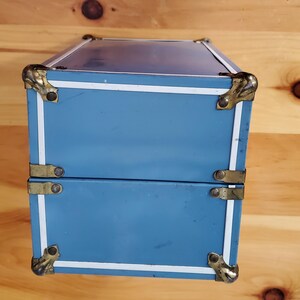 Mid-century Slate Blue Metal Doll Trunk - Etsy