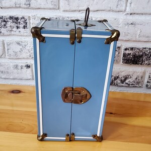 Mid-century Slate Blue Metal Doll Trunk - Etsy
