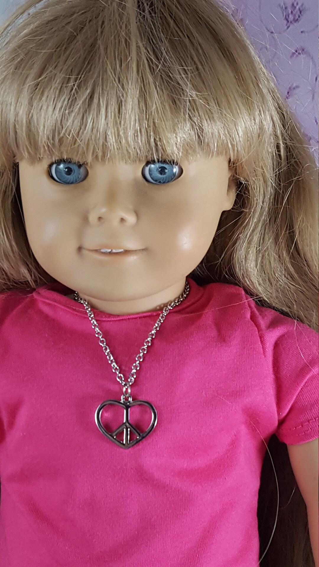 18" Dolls Handcrafted Heart-shaped Peace Symbol With Silvertone ...