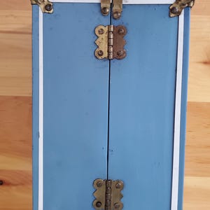 Mid-century Slate Blue Metal Doll Trunk - Etsy