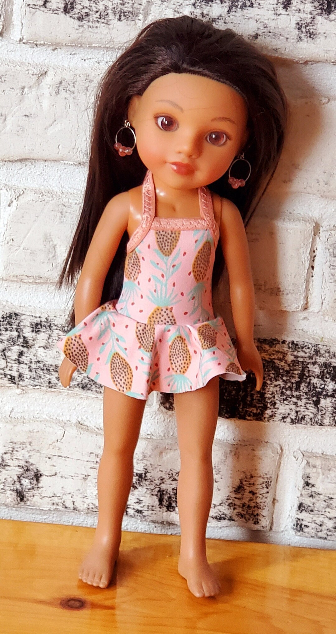 Handcrafted Swimsuit Set From Upcycled Fabric for 14.5" Slim Doll Such ...