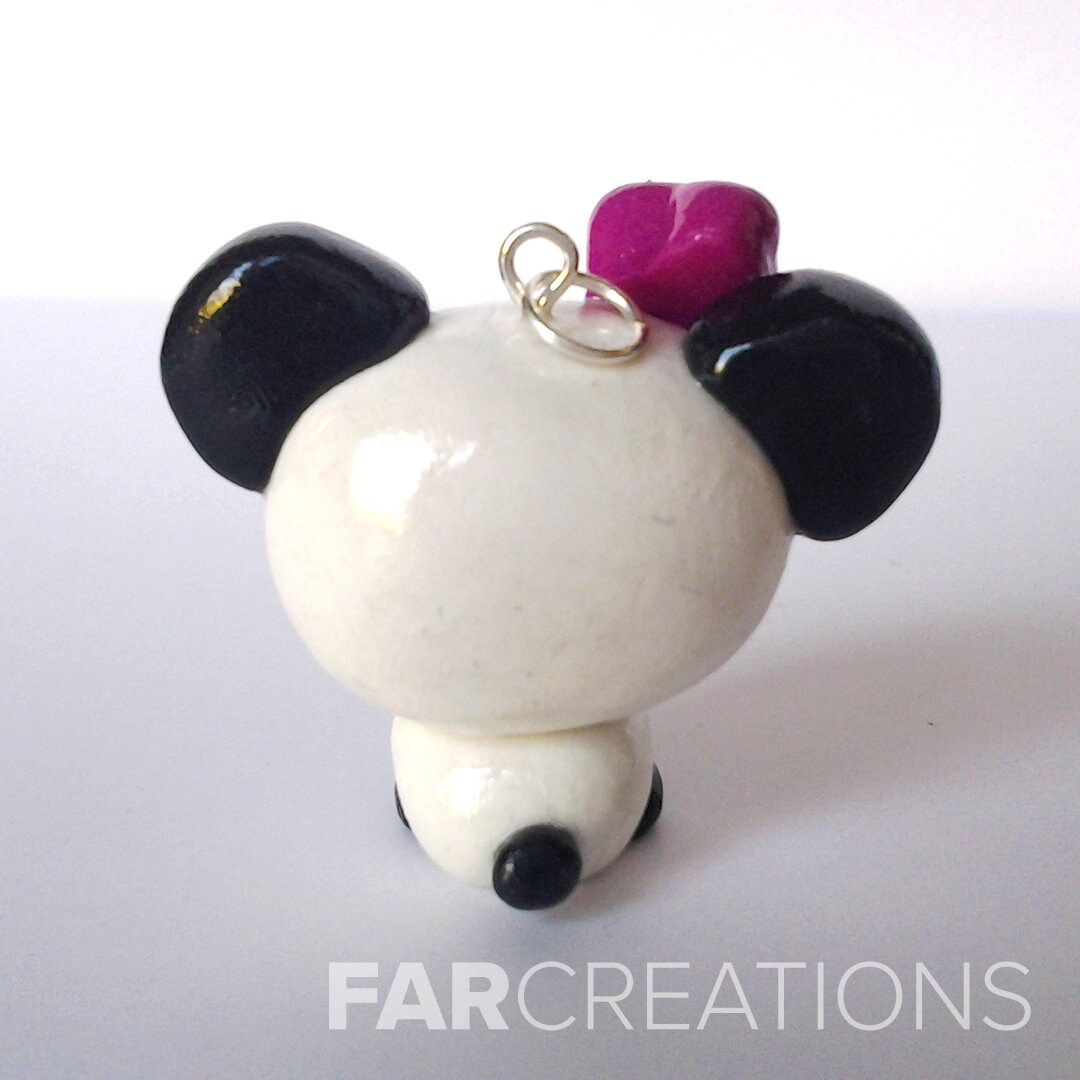 Panda Charm W/ Bow | Polymer Clay | Kawaii - Etsy