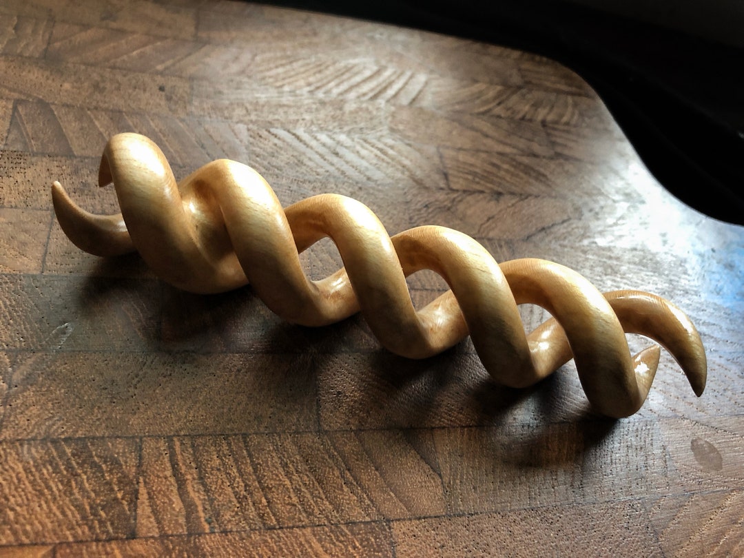 Maple Wood Helix Hair Fork by Furnival’s Workshop - Etsy