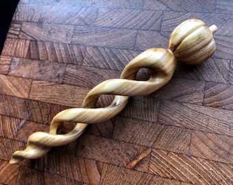 Maple Wood Helix Hair Fork by Furnival’s Workshop - Etsy