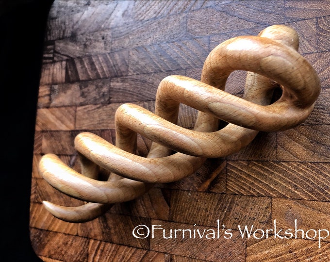 Reclaimed Beech Wood Triple Helix Hair Fork by Furnival’s Workshop - Etsy