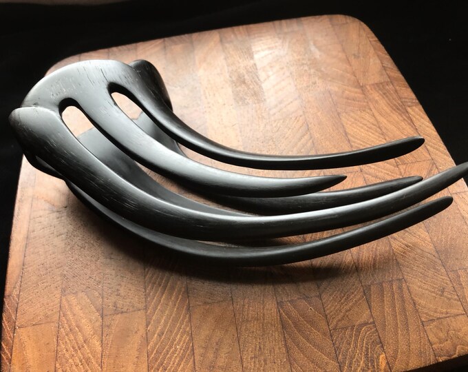 Large Six Prong Buffalo Horn Tusk Hair Fork by Furnival’s Workshop - Etsy