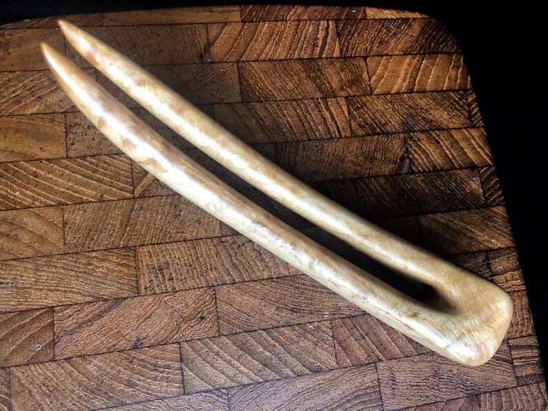 Curved Mystery Wood Hair Fork by Furnival’s Workshop - Etsy