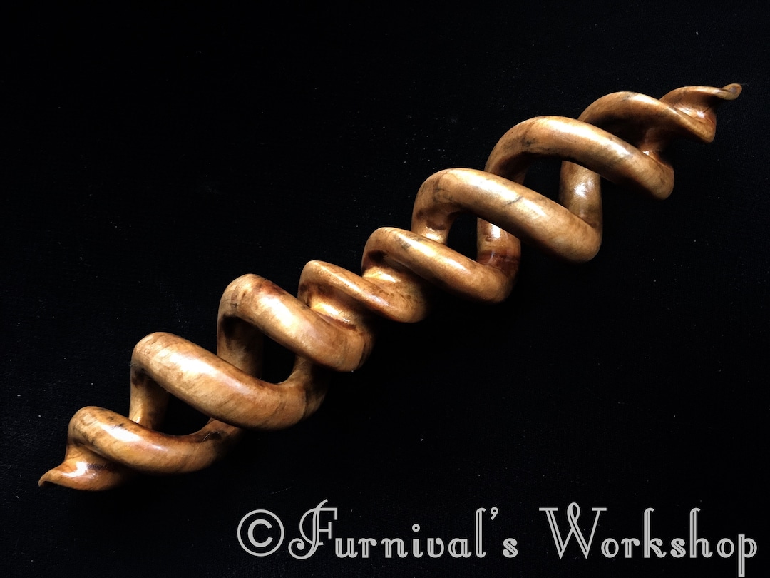 Spalted Cherry Plum Wood Hourglass Helix Hair Stick by Furnivals ...