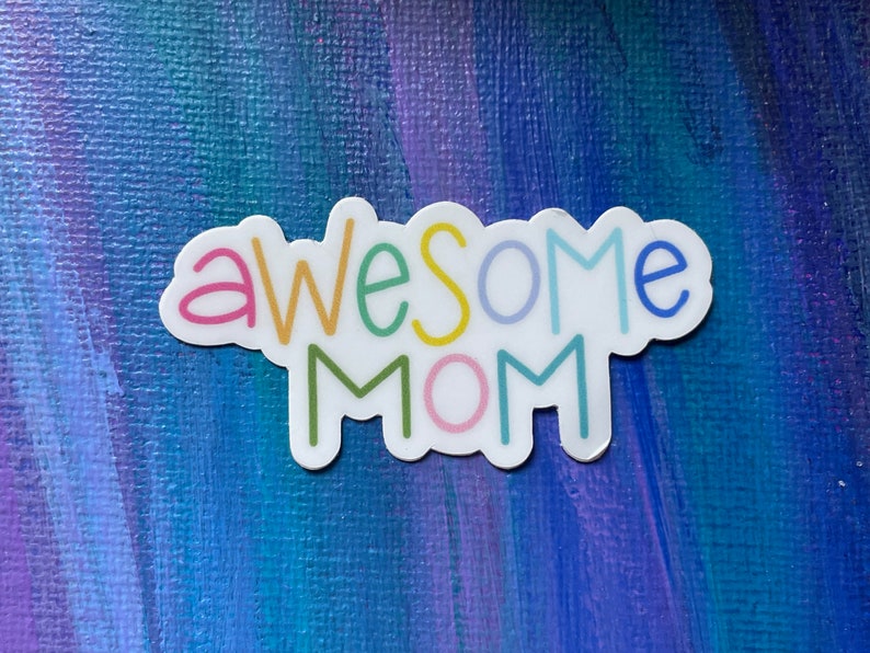 Awesome Mom Decal Sticker, Colorful Lettering - Etsy