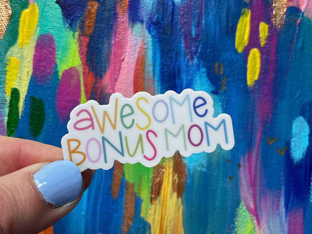 AWESOME BONUS MOM Decal Laptop Sticker, Bumper Sticker, Water Bottle ...