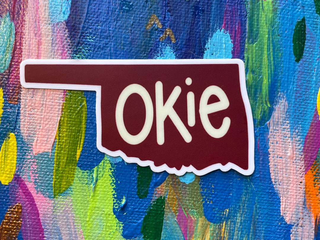 Okie Sticker, Crimson, Cream, Sooners, Decal, Motivational, Laptop ...