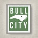 Bull City Art Print, Durham North Carolina - Custom Locations & Colors ...