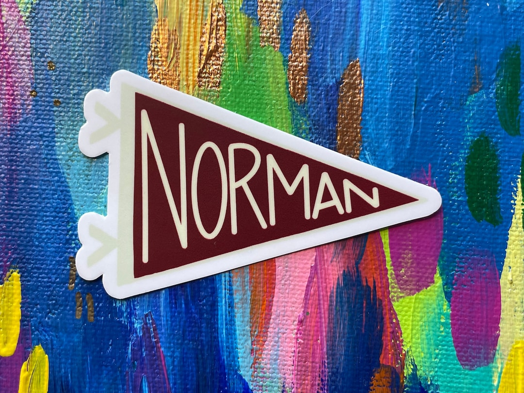 Norman Sticker, Crimson, Cream, Decal, Motivational, Laptop Sticker ...