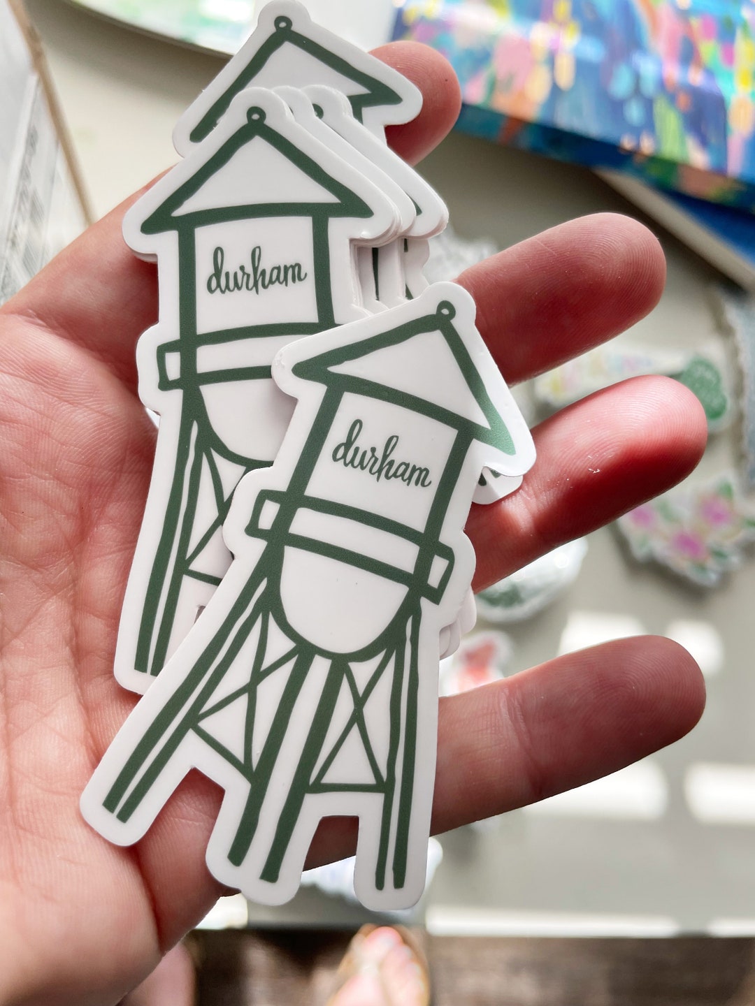 Durham Water Tower Sticker - Laptop Sticker, Bumper Sticker, Water ...