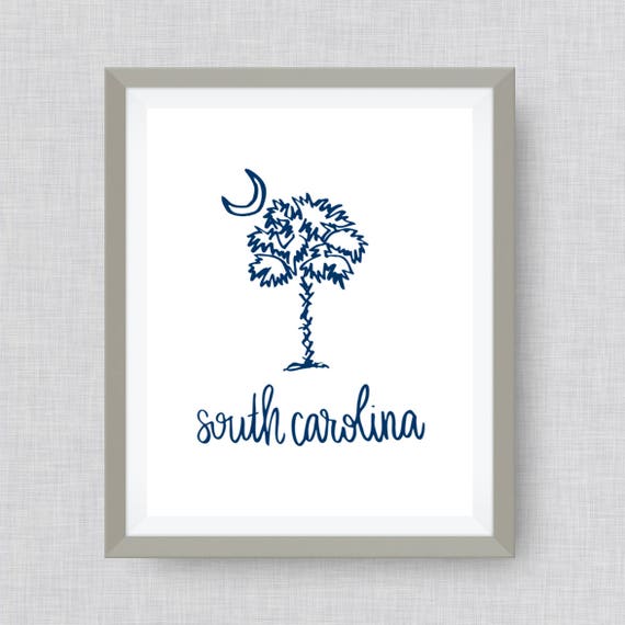 South Carolina Art Print Palmetto Tree State Symbol | Etsy
