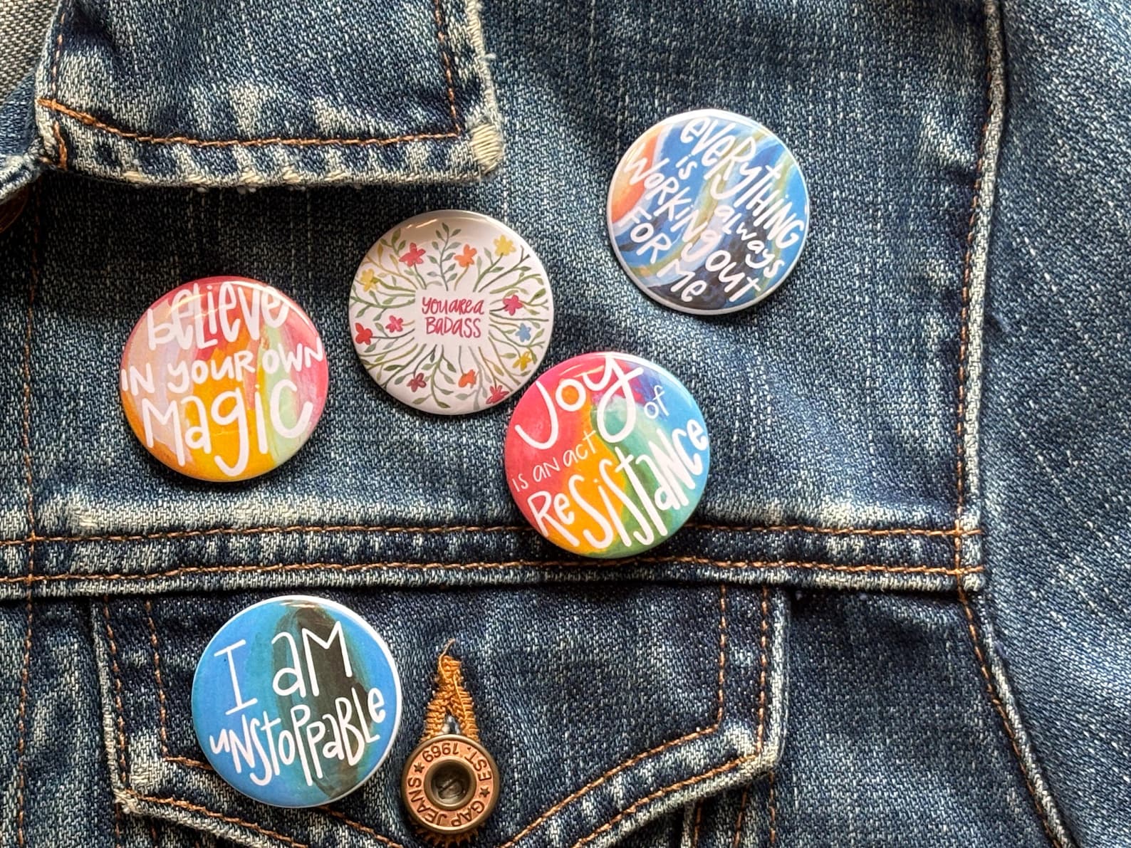 Motivational Buttons – Positive Affirmation Badges – Inspirational ...