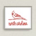 North Carolina Art Print, Cardinal, State Symbol - Brightkind Creative ...