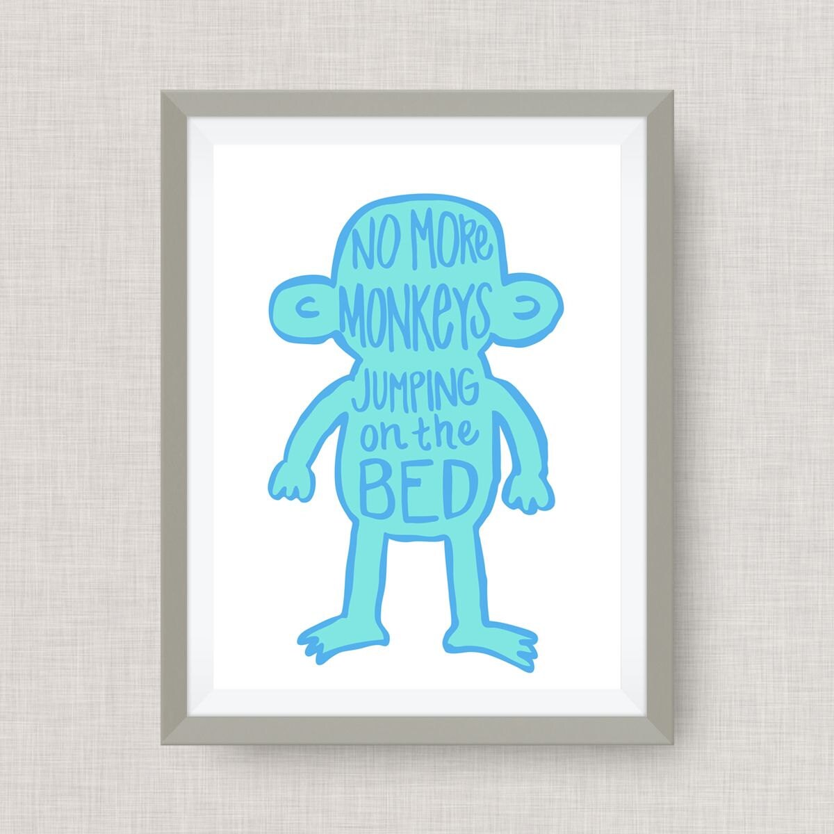 No More Monkeys Jumping on the Bed Custom Nursery Art Pick - Etsy