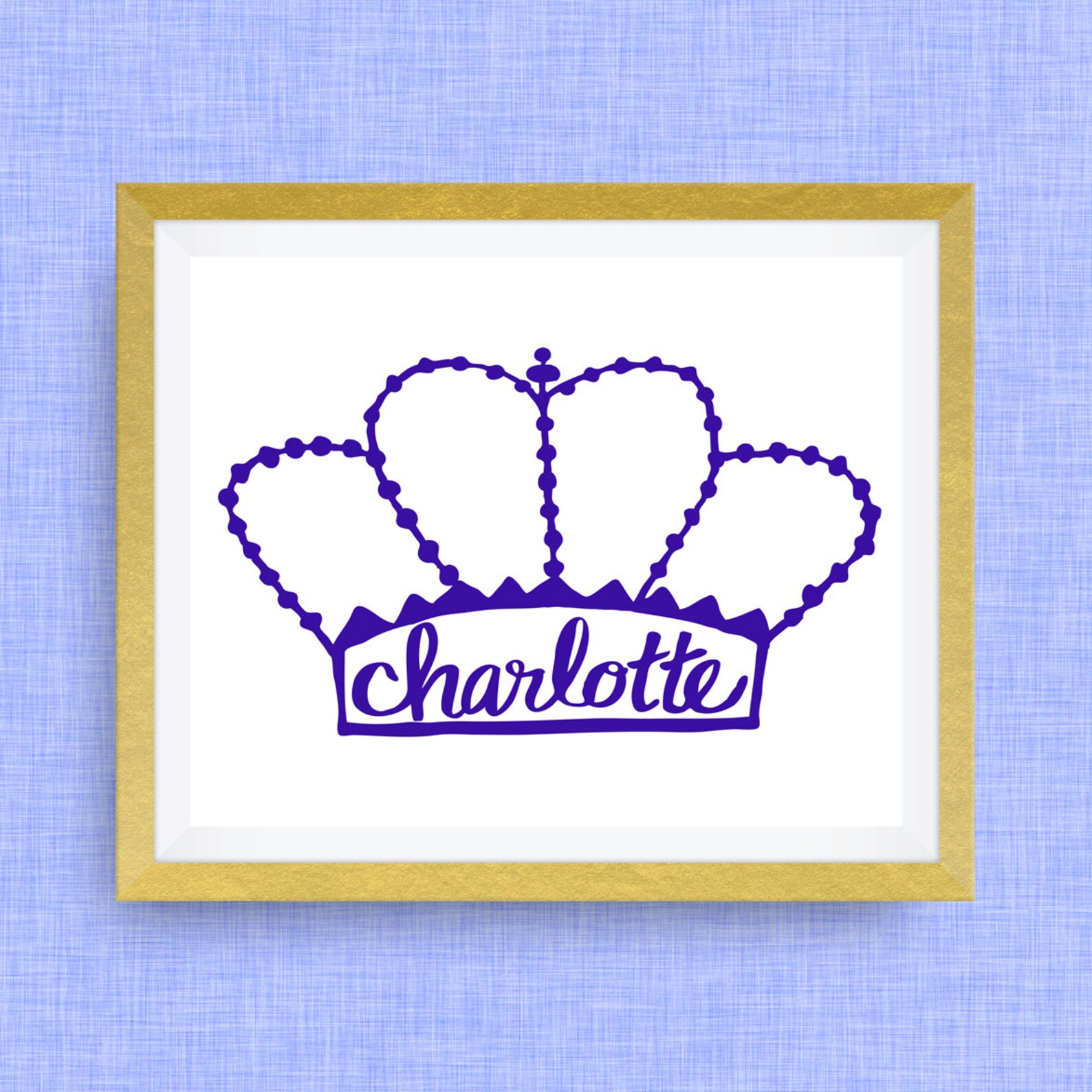 Charlotte Art Print the Queen City Hand Drawn Hand - Etsy