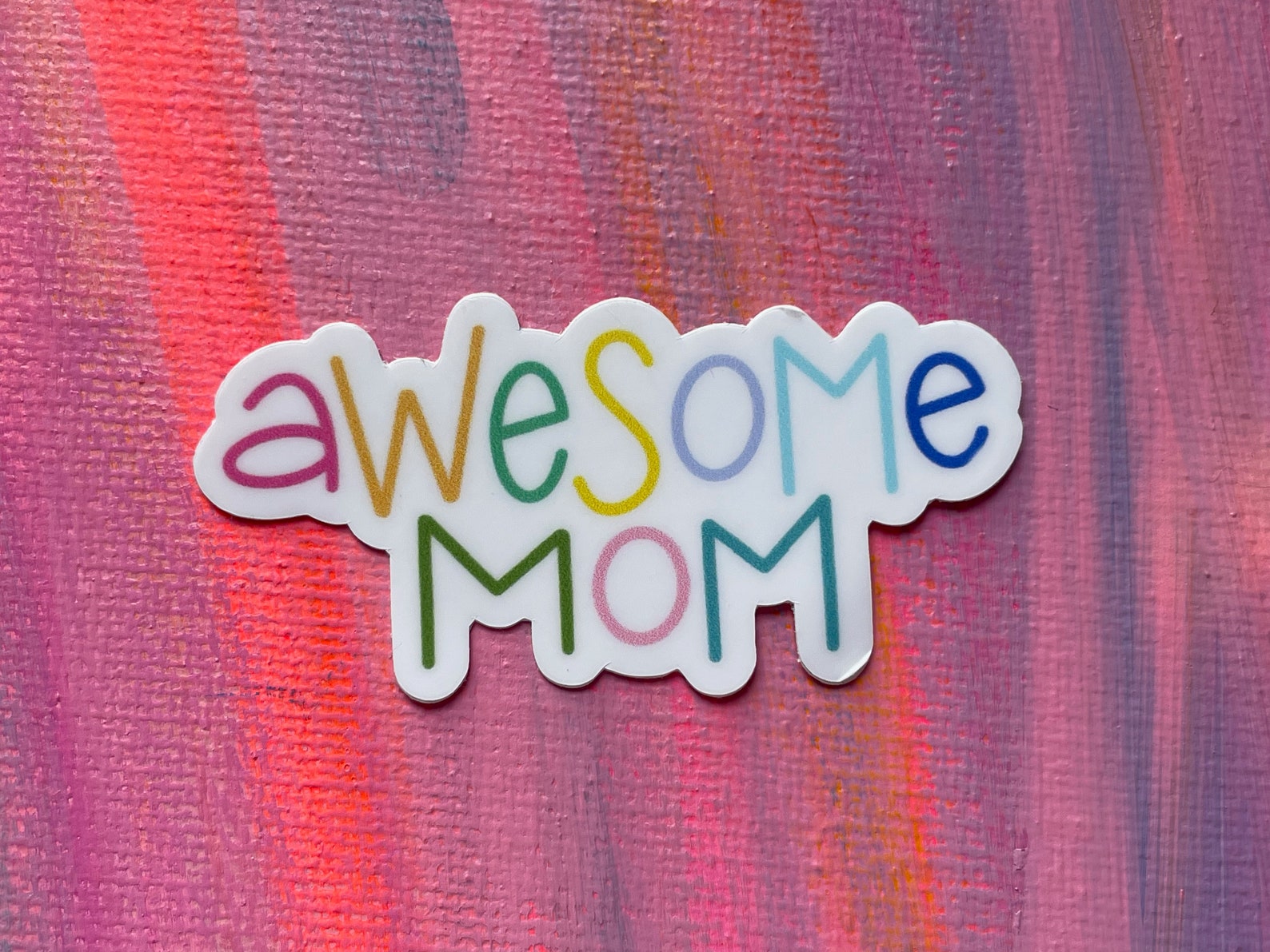 Awesome Mom Decal Sticker, Colorful Lettering - Etsy