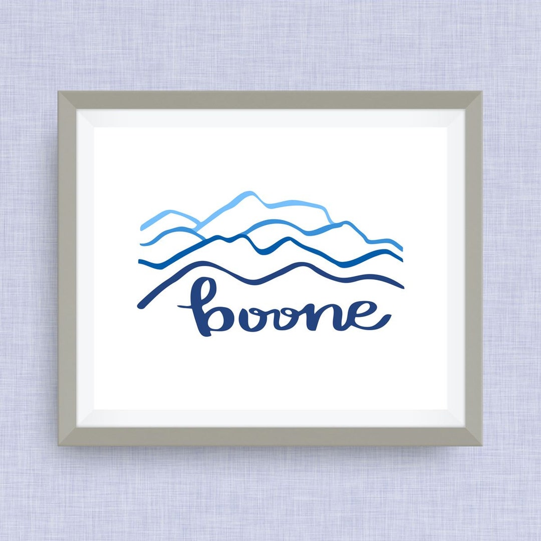 Boone Art Print - North Carolina Mountains, North Carolina Art, Hand ...
