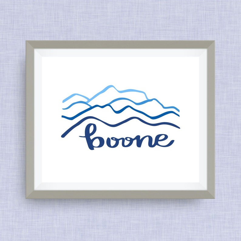Boone Art Print - North Carolina Mountains, North Carolina Art, Hand ...