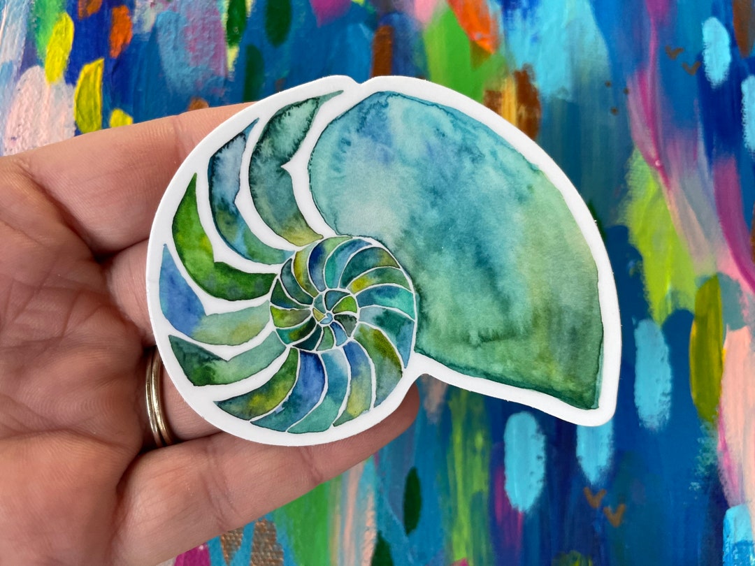 Nautilus Sticker Chambered Nautilus Decal, Ocean Sticker - Laptop ...