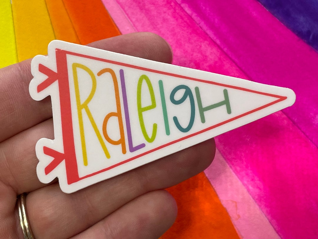 Raleigh Sticker - Pennant Flag Sticker - Rainbow Raleigh Decal ...