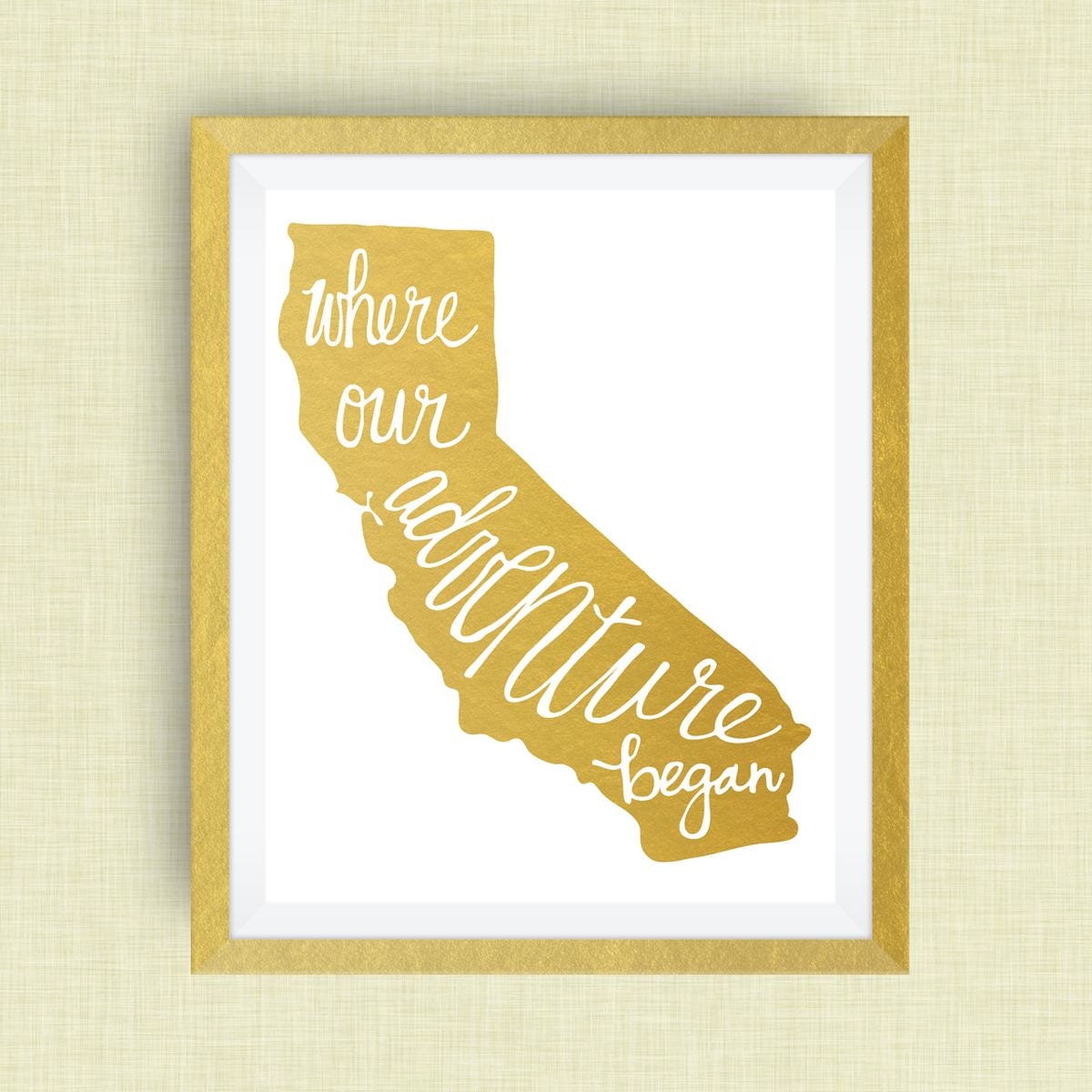 California Art Print Where Our Adventure Began TM Hand - Etsy