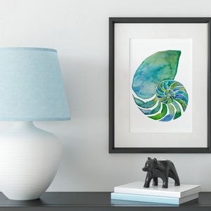 Nautilus Art Print, Chambered Nautilus, Geometric Art, Nature Art ...
