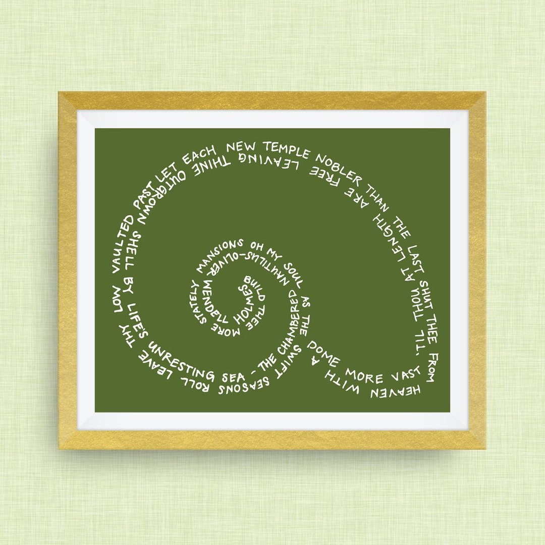 Nautilus Print - the Chambered Nautilus by Oliver Wendell Holmes - Etsy