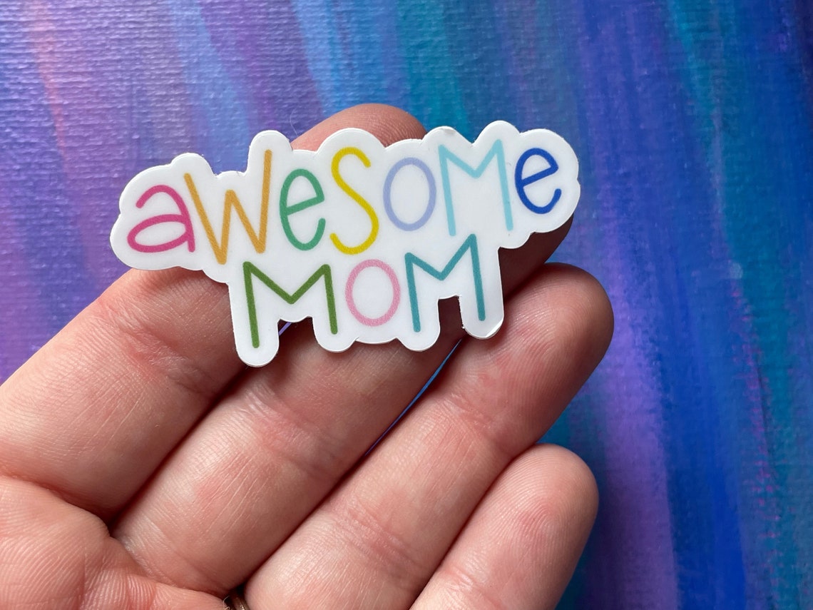 Awesome Mom Decal Sticker, Colorful Lettering - Etsy