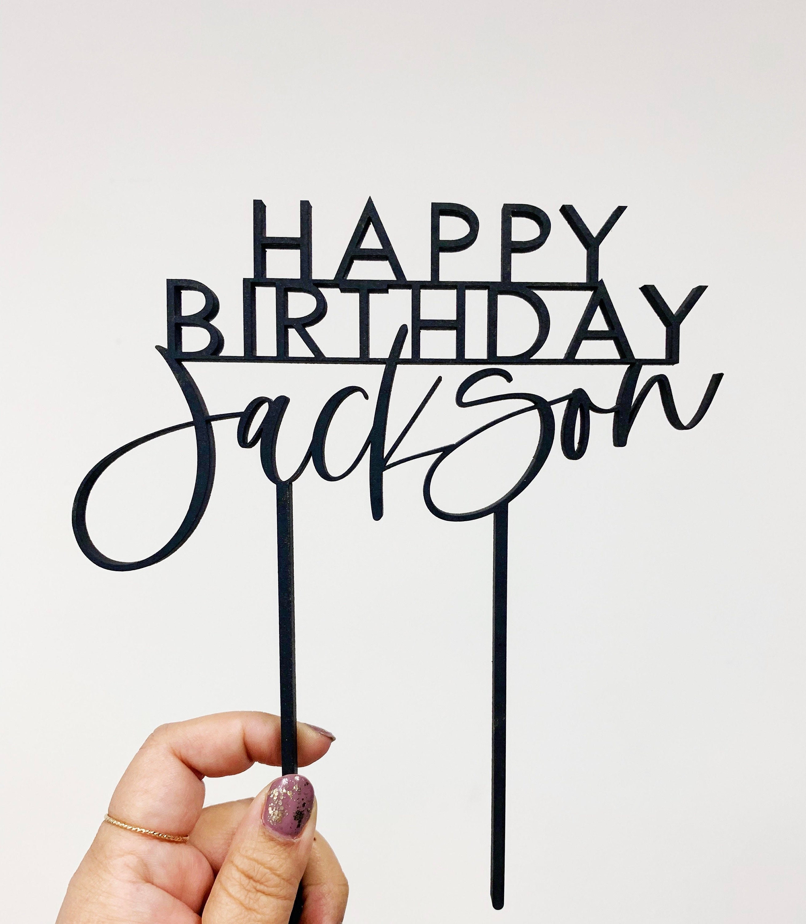 Custom Happy Birthday Laser Cut Cake Topper