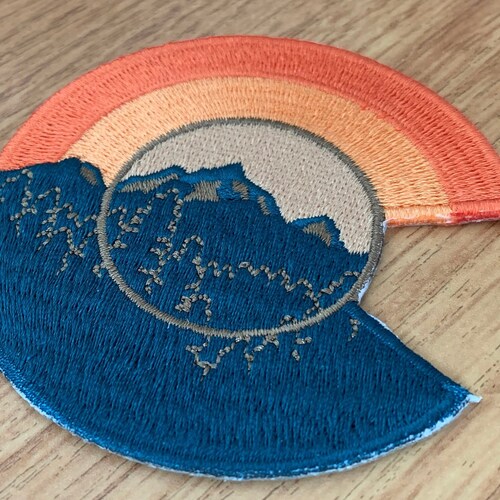 Mountain Embroidered Iron-on Patch Embroidered Badge - Etsy