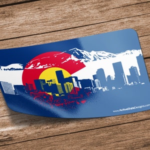 Colorado Flag Denver Skyline Sticker - Etsy
