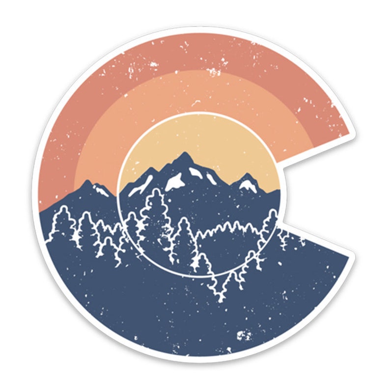 Colorado Mountain Sunset C Sticker | Etsy