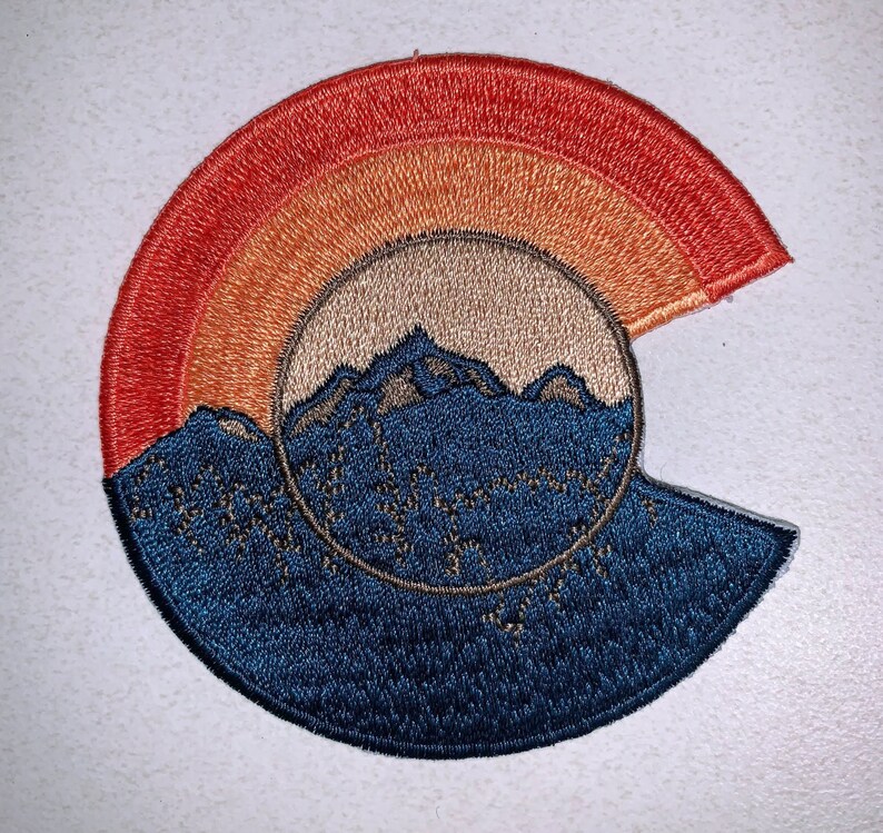 Colorado Mountain Sunset C Embroidered Iron-on Patch - Etsy