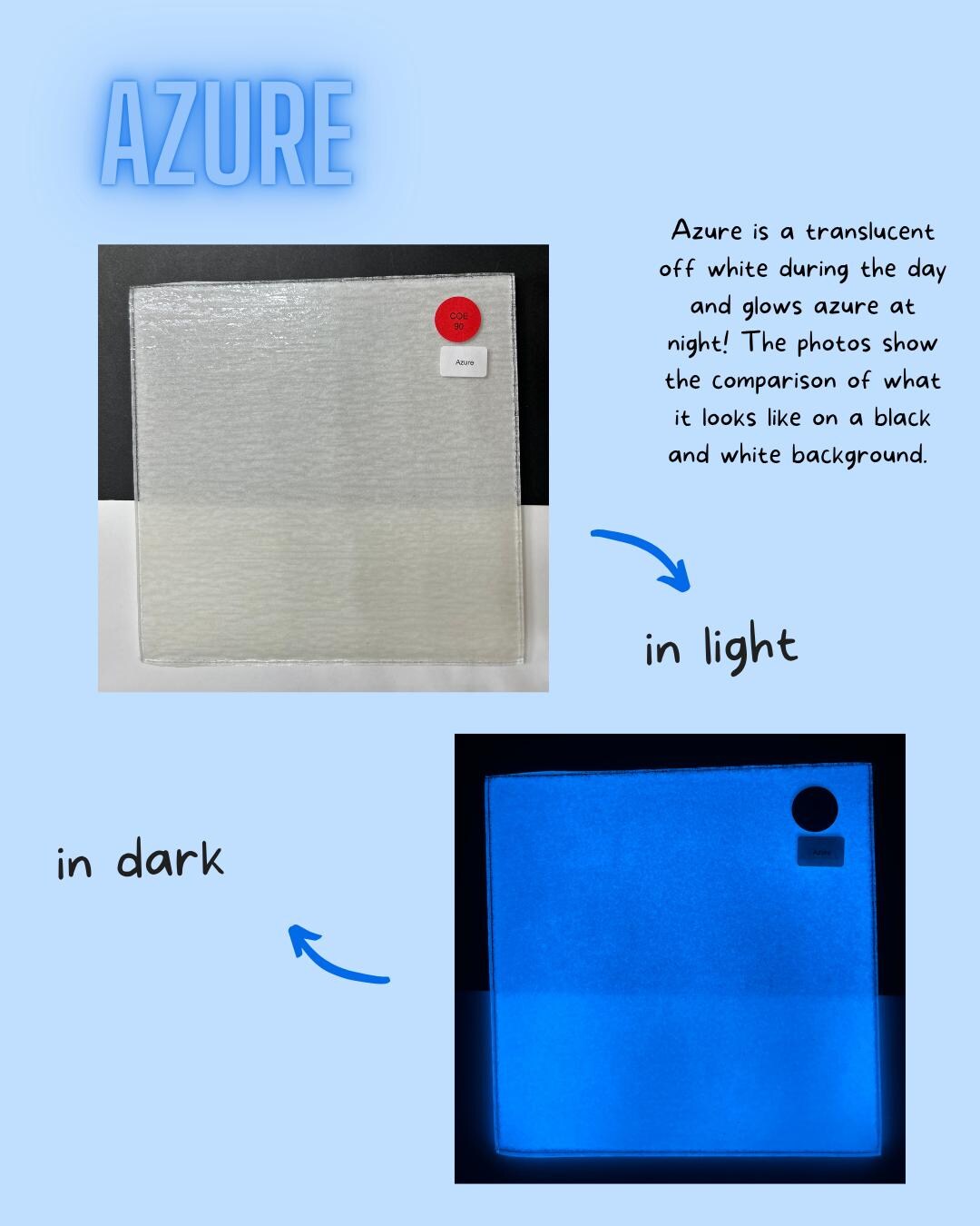 COE 90/ Azure/glow in the Dark Sheet Glass - Etsy